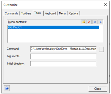 Corra rápidamente un script Python con un botón en Minitab