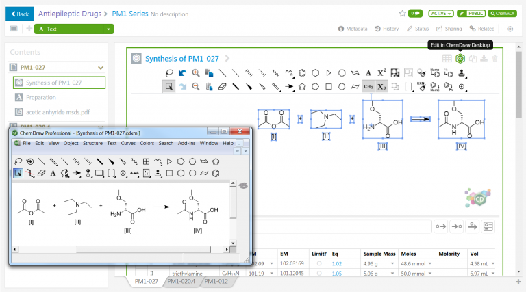 Conozca los beneficios de la unión de ChemDraw con Signals Notebook
