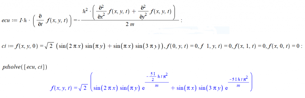 Ecuaciones en derivadas parciales con Maple 2019